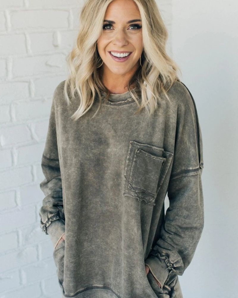 ARIEL - French Terry Acid Wash Pullover – Bomia London